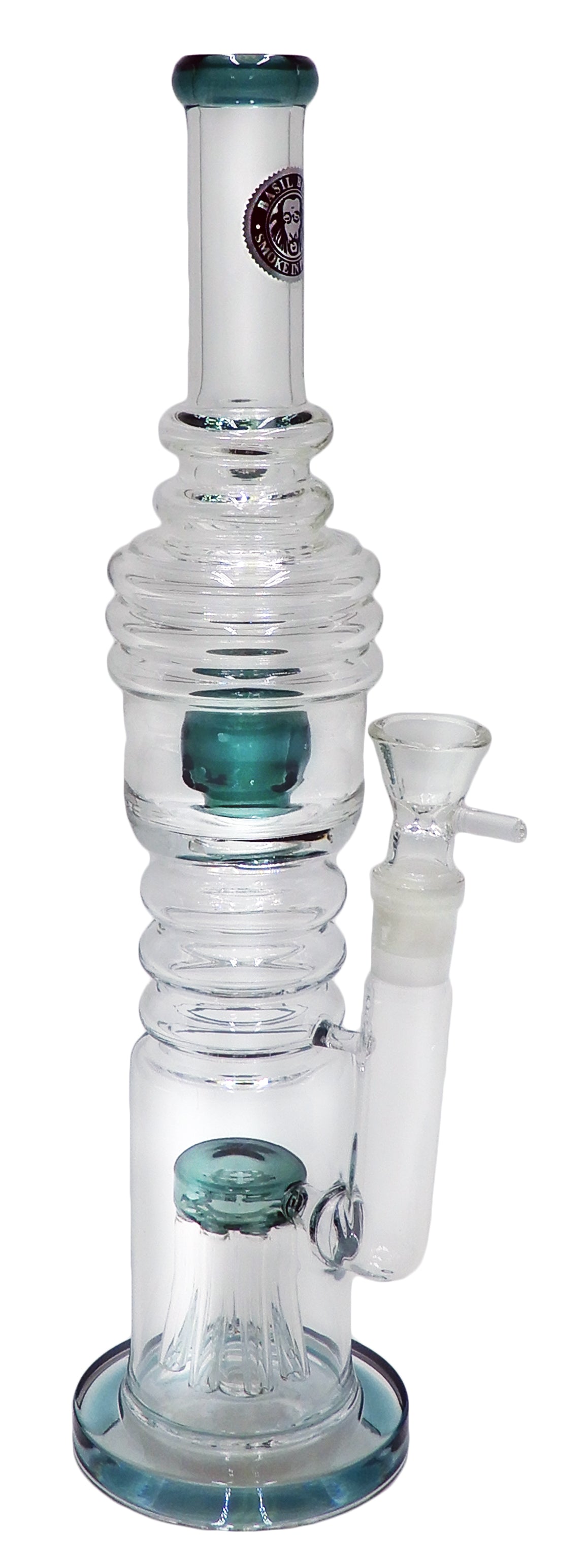 Basil Bush Heavy Duty Glass Honey Dipper Double Percolator Bong - 35cm ...