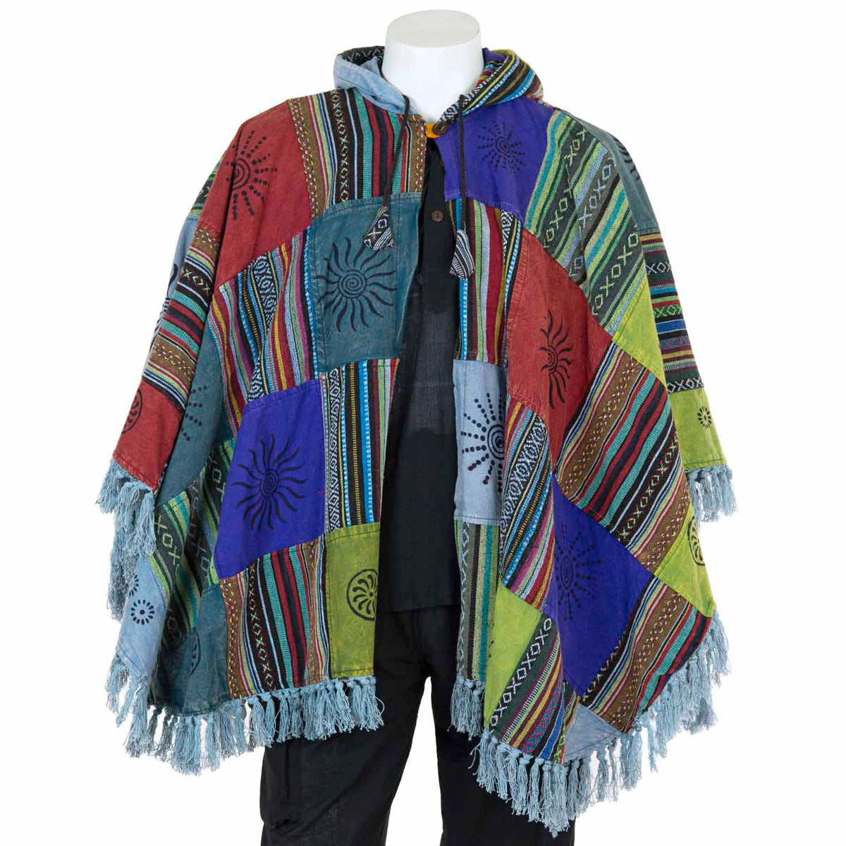 Patch Fringed Poncho Cape – Fresh Garbage
