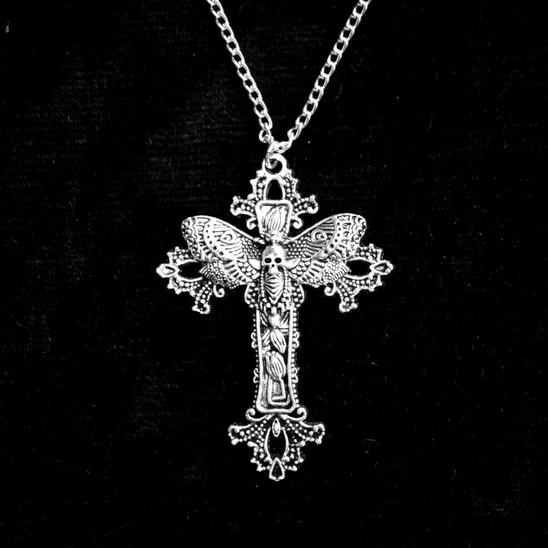 MOTH CROSS NECKLACE – Fresh Garbage