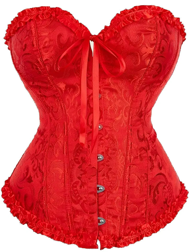 Classic Vintage Print Bustier Corset - Red – Fresh Garbage