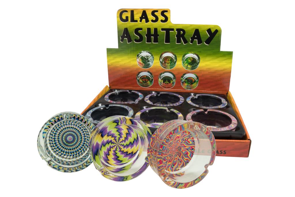 Trippy Round Glass Ashtray – Fresh Garbage